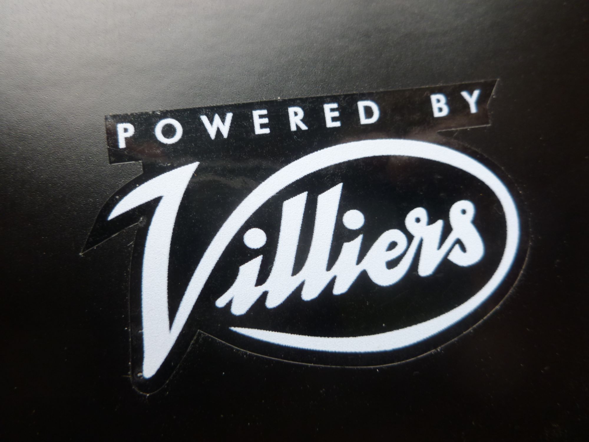 Villiers Logo Style Laser Cut Self Adhesive Bike Badge. 2.25".