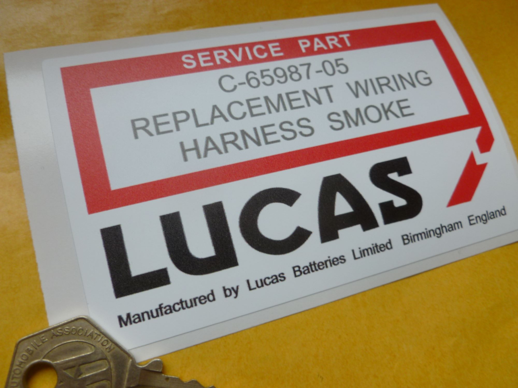 Lucas Electrical Ltd. Birmingham Lion & Torch Stickers. 1.25" Pair.