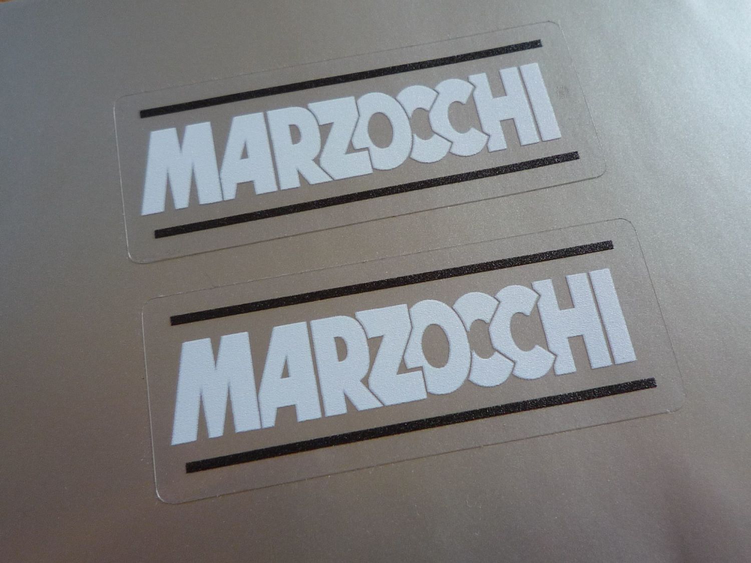 Marzocchi Bologna Italy Plain Stickers - 1.75" Pair