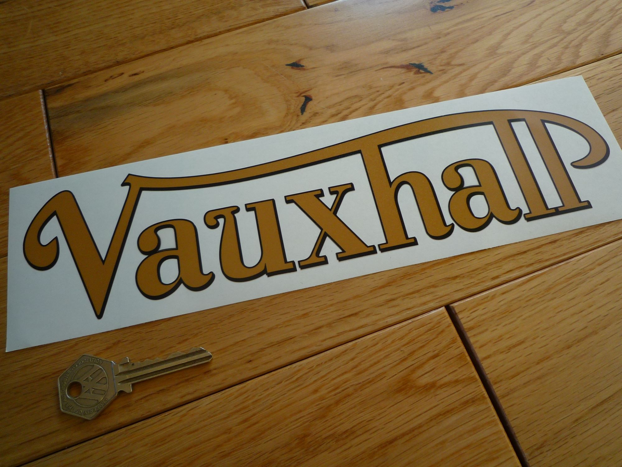 Vauxhall Old Style Outlined Cut Text Stickers. 6" Pair.