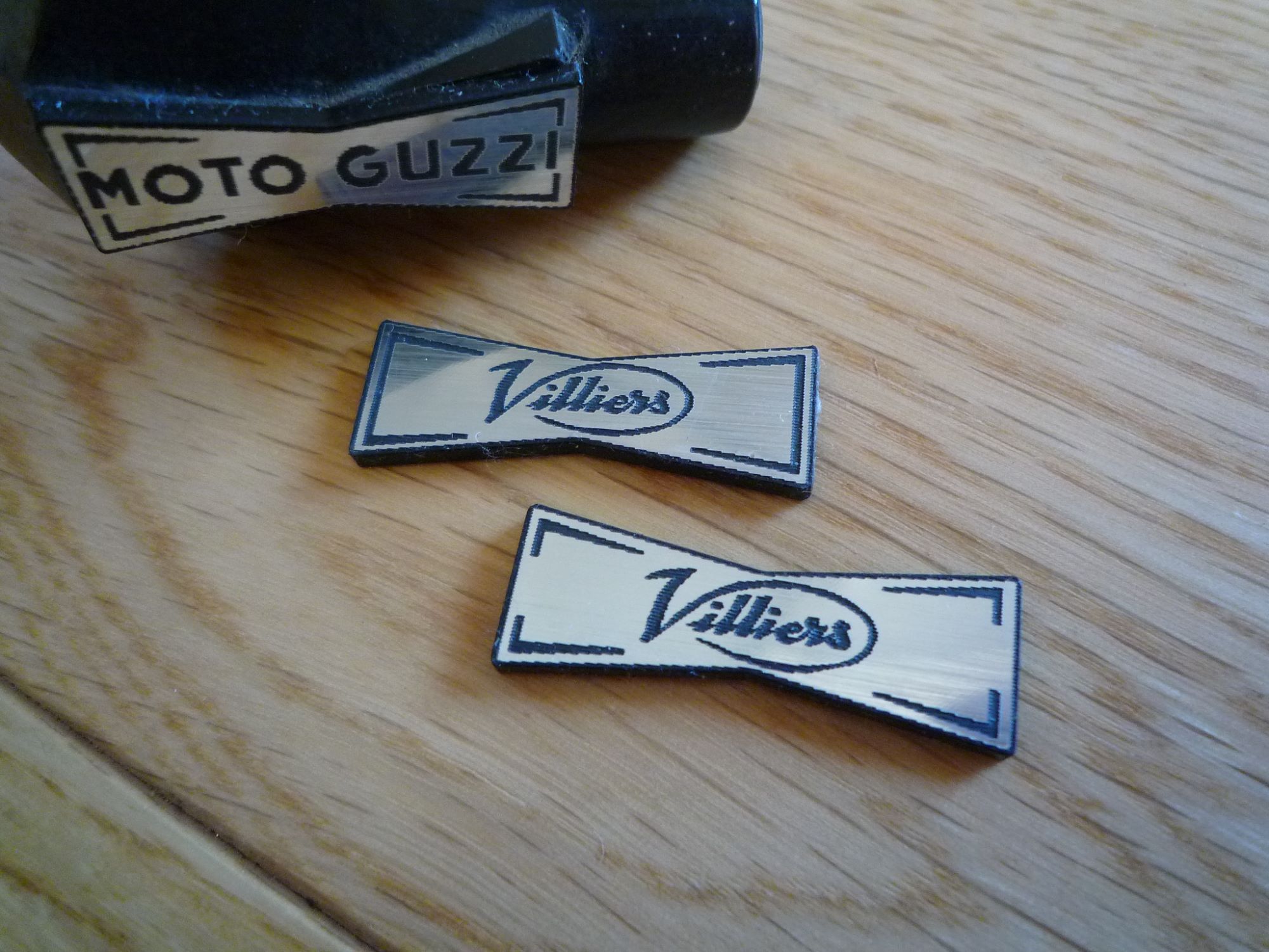 Villiers Logo Style Laser Cut Self Adhesive Bike Badge. 2.25".