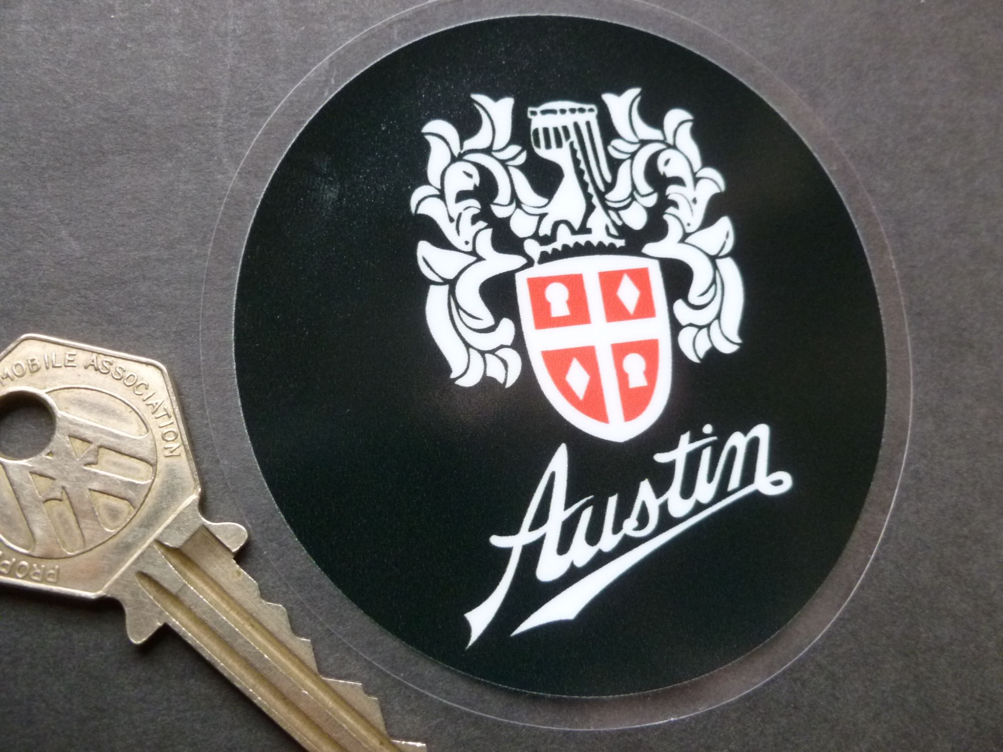 Austin Crest Logo Circular Laser Cut Self Adhesive Car Badge. 25mm.