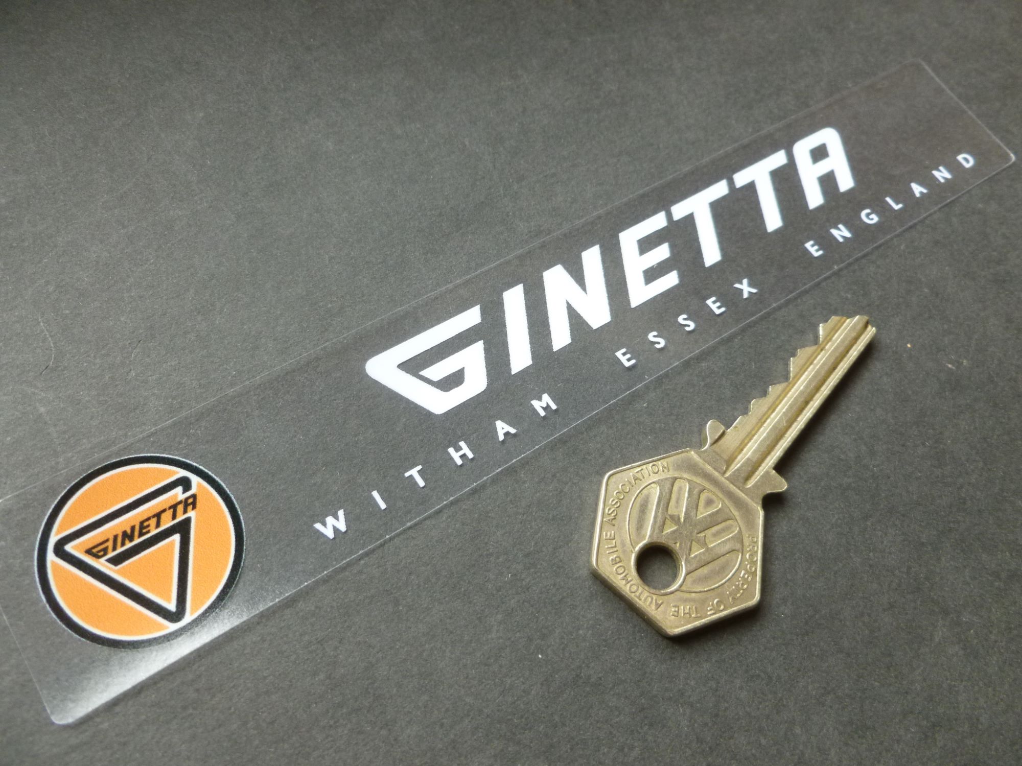 Ginetta Logo Circular Laser Cut Self Adhesive Car Badge - Black & White ...