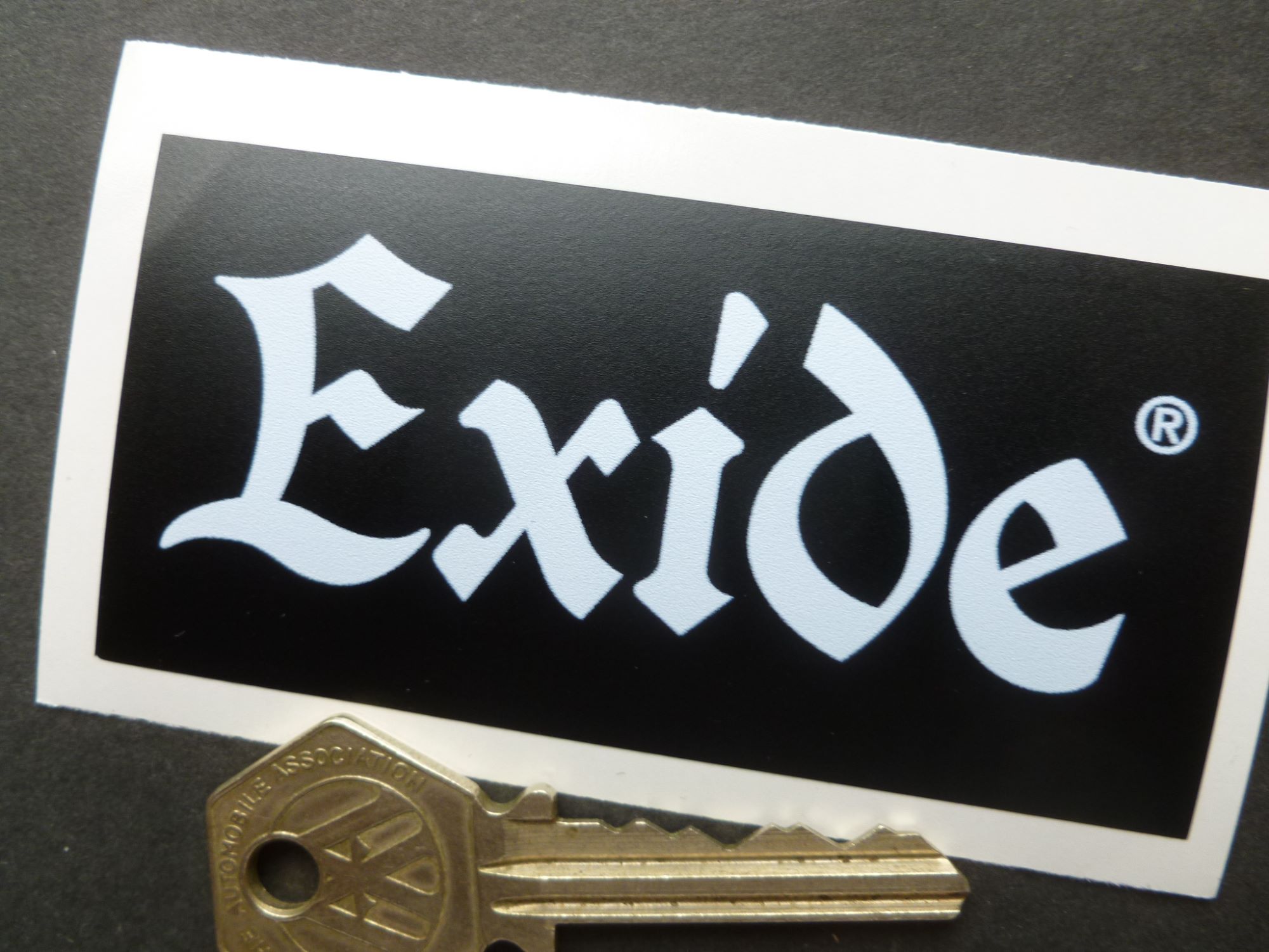 Exide Red & Grey Style Oblong Battery Sticker - 6"