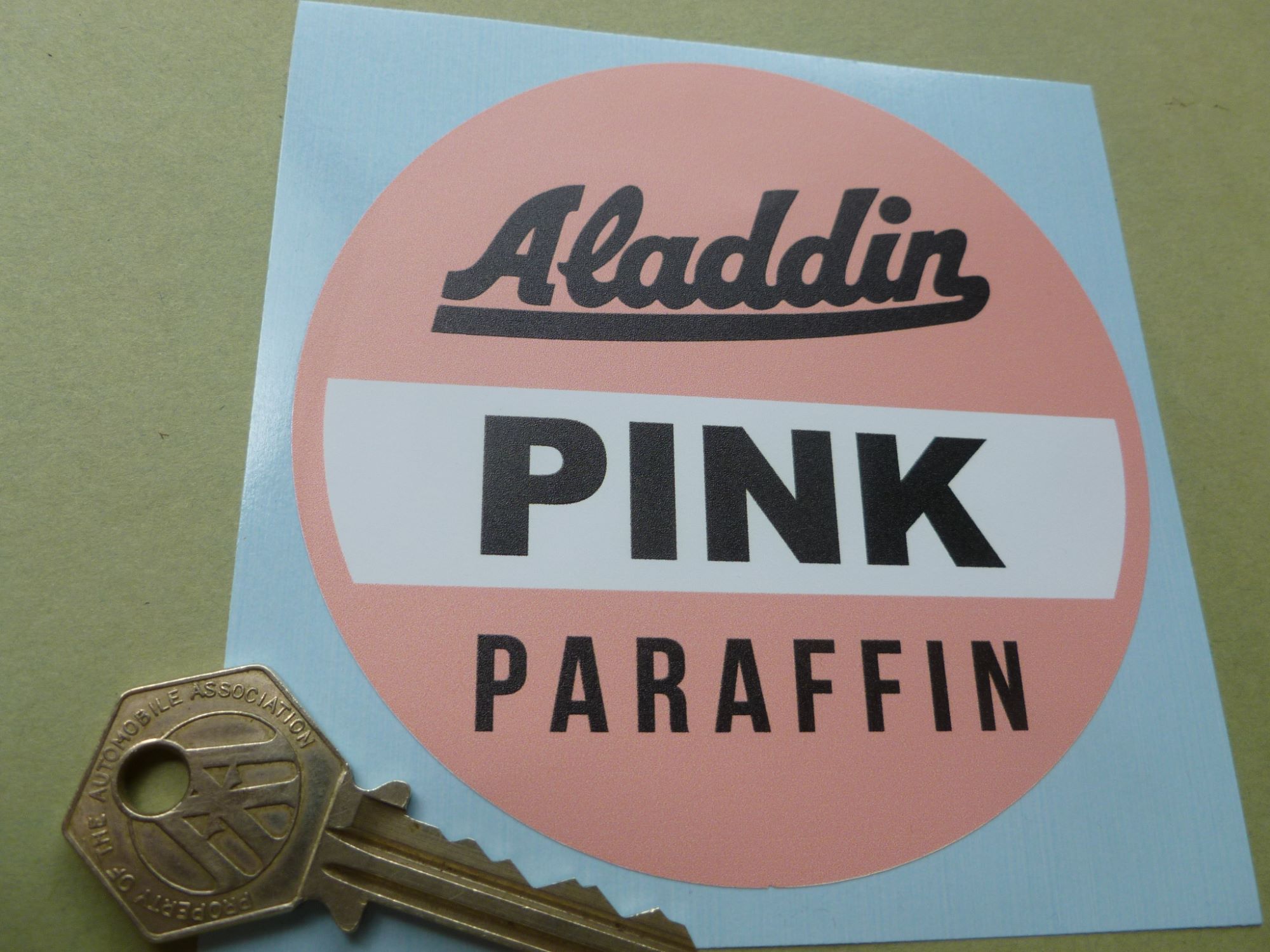 Aladdin Pink Premier Paraffin Close Cut Sticker 5"