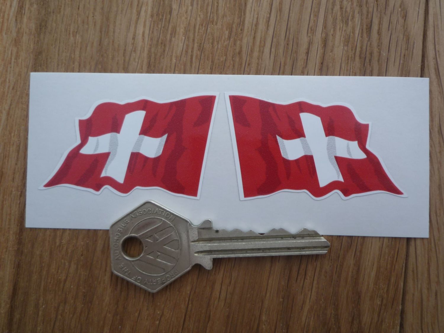 Swiss Flag Splat Style Sticker. 6".