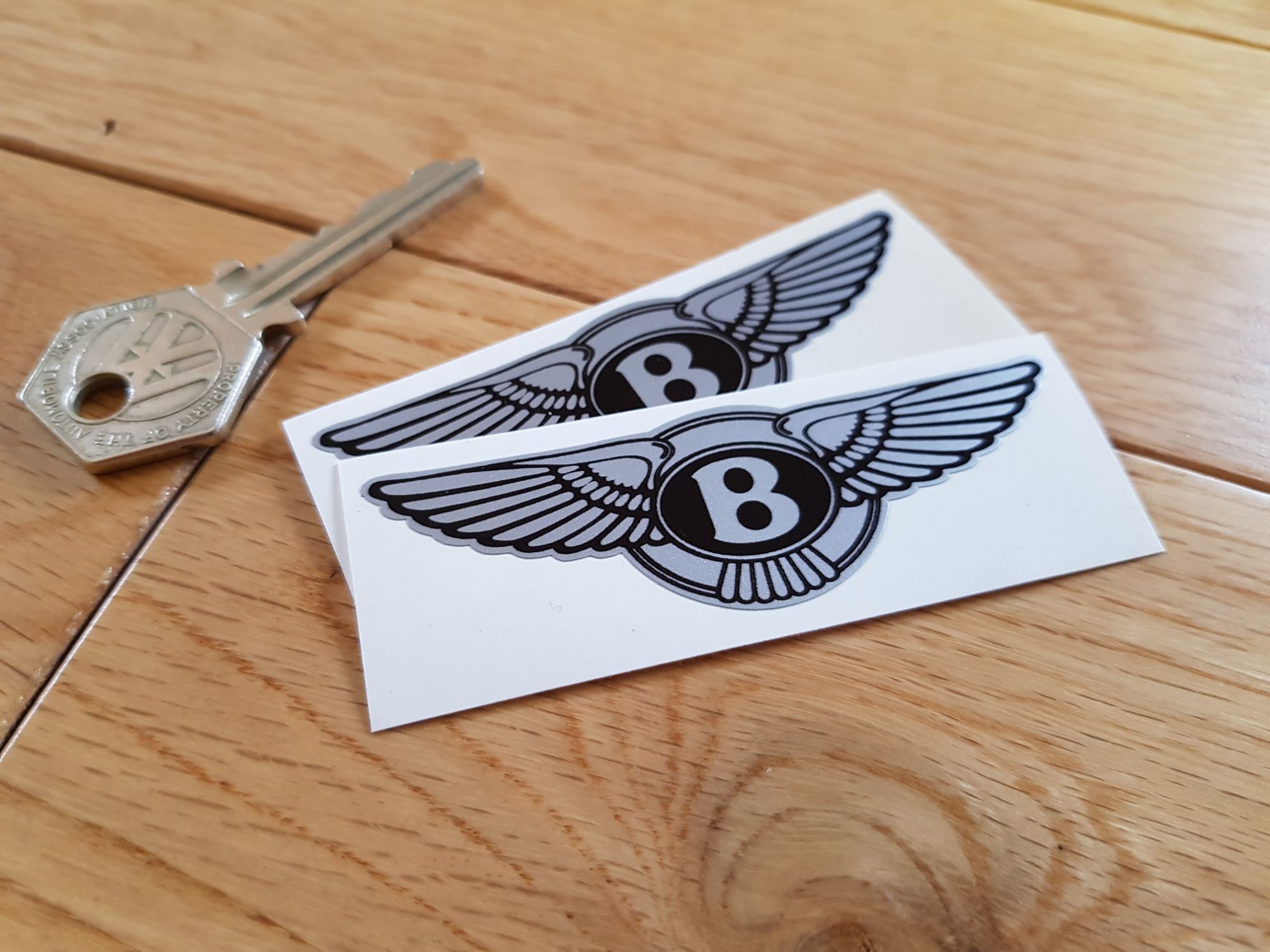Bentley Oval Badge Slightly Domed Stickers - 40mm & 50mm Pair