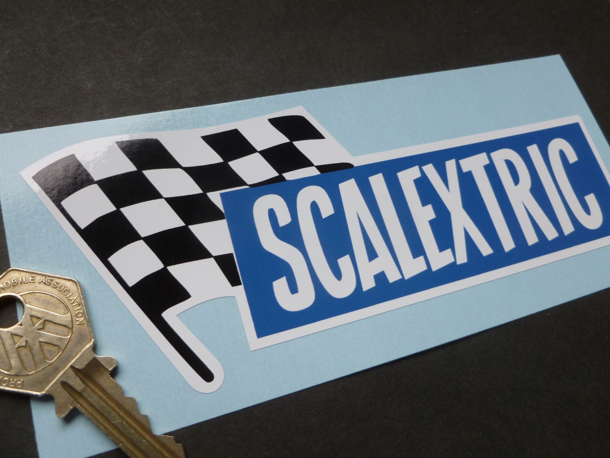 Scalextric 70's Style Oblong Sticker. 6".