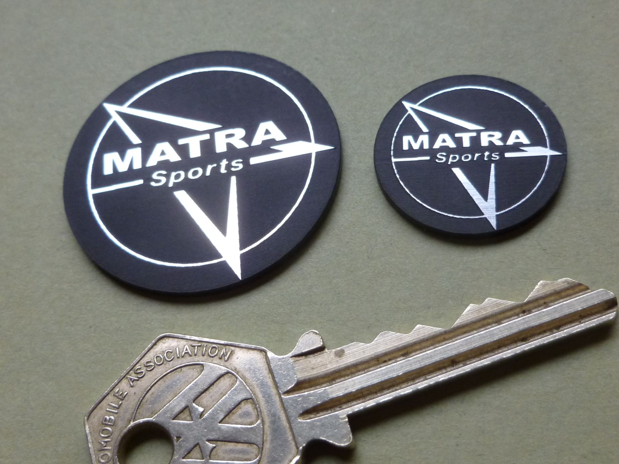 Matra Circular Cockerel Logo Stickers - White Border - 2" or 4" Pair