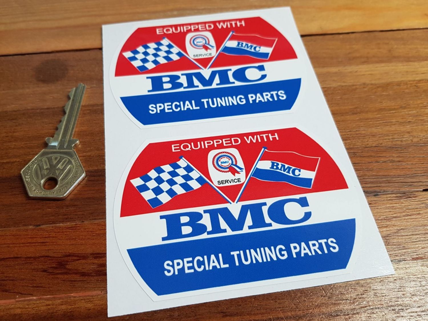 Austin Healey Crest Circular Silver Stickers. 3" Pair.