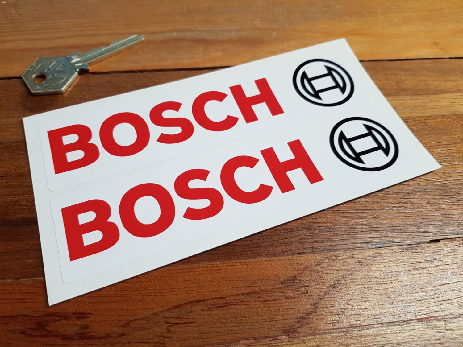 Bosch Chequered Flag Style Stickers. 8" Pair.