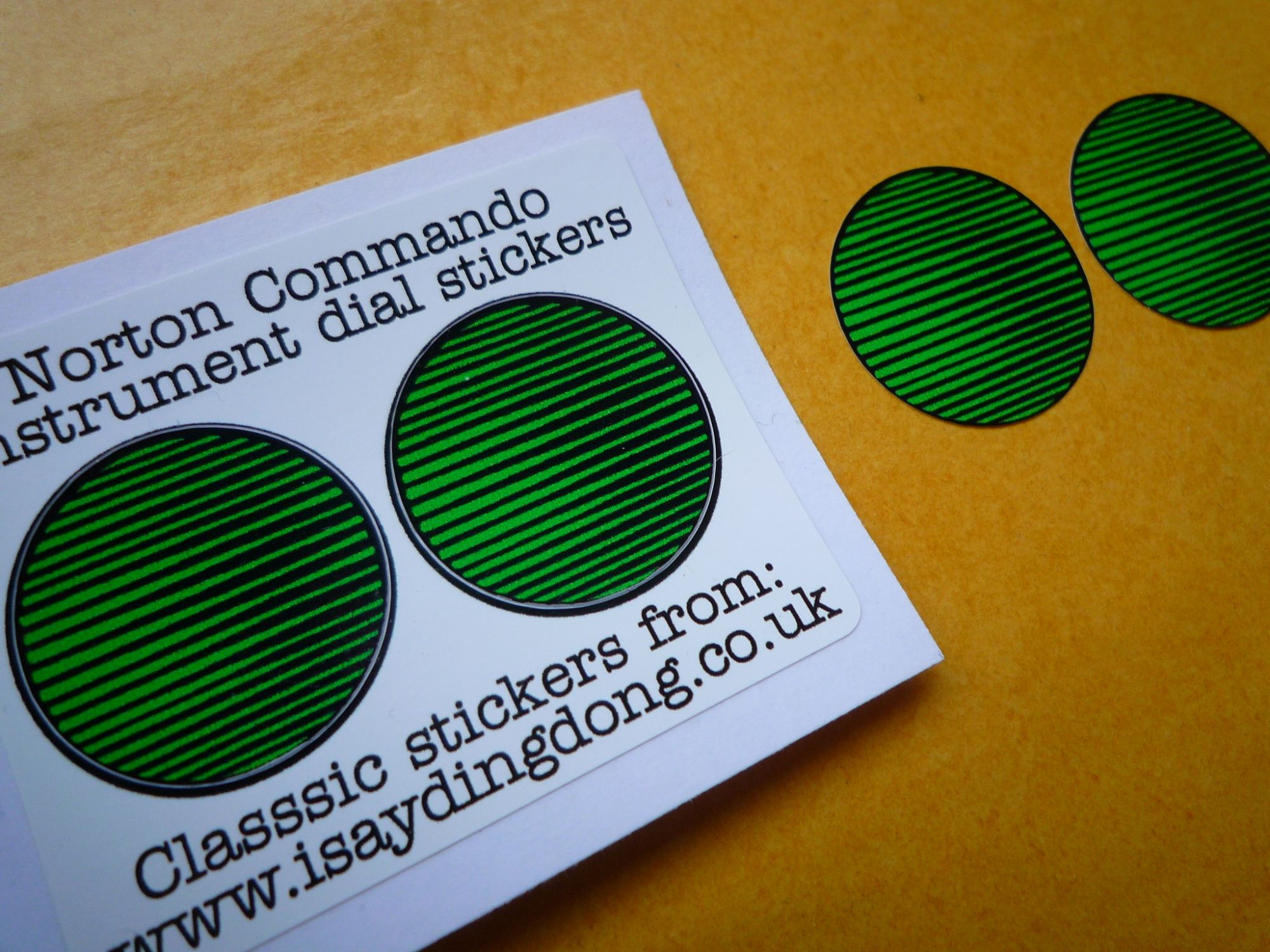 Norvil Commando Cut Text Stickers. 7" Pair.