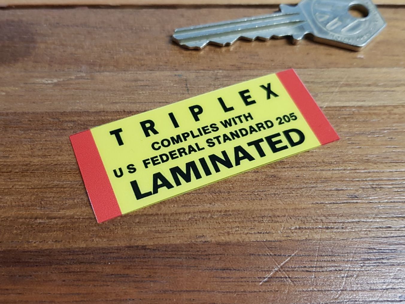 Triplex Laminated Red & Clear Window Sticker - 70mm