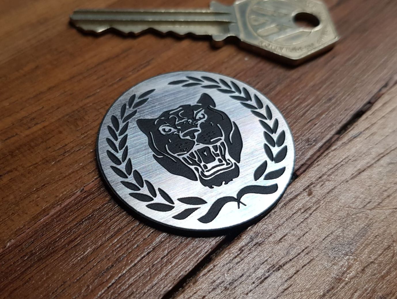 Jaguar Growler Circular Laser Cut Self Adhesive Car Badge -25mm