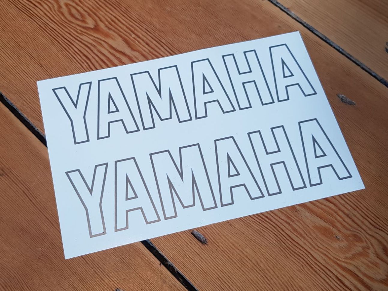 Yamaha Text & Oval Black & Gold Stickers - 6.5" Pair