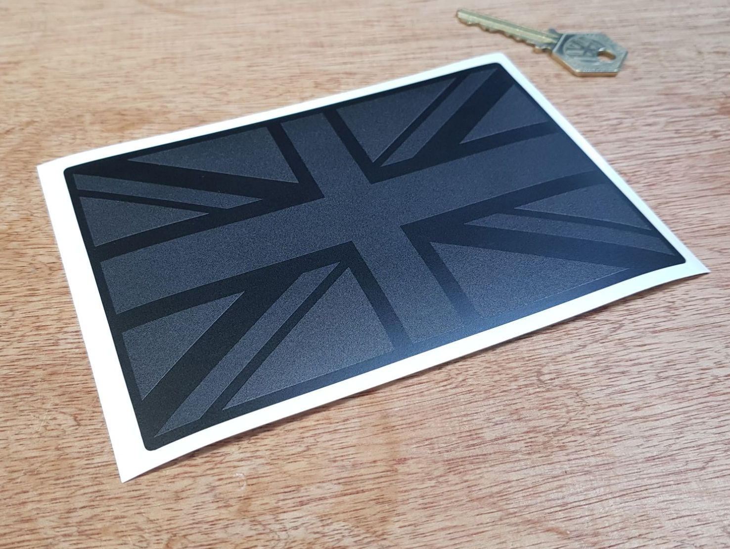 Union Jack Black & Dark Grey Sticker 6"