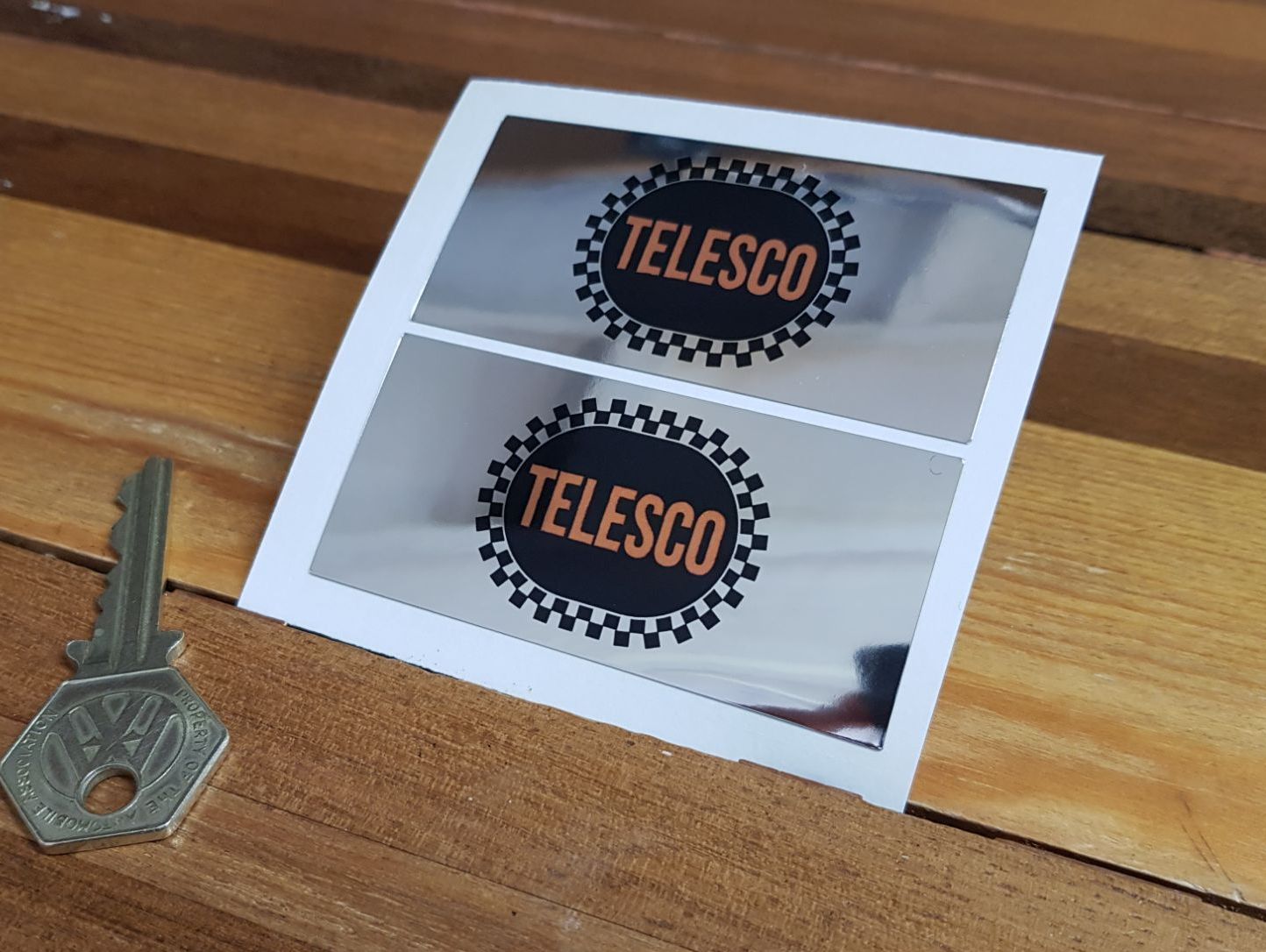 Telesco Shock Absorber Oval Foil Style Stickers - 35mm Pair