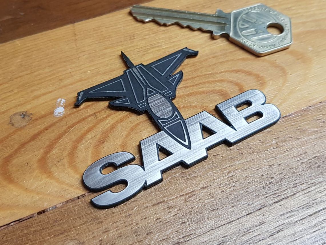 Saab Aero Carbon Fibre Style Stickers 6" Pair