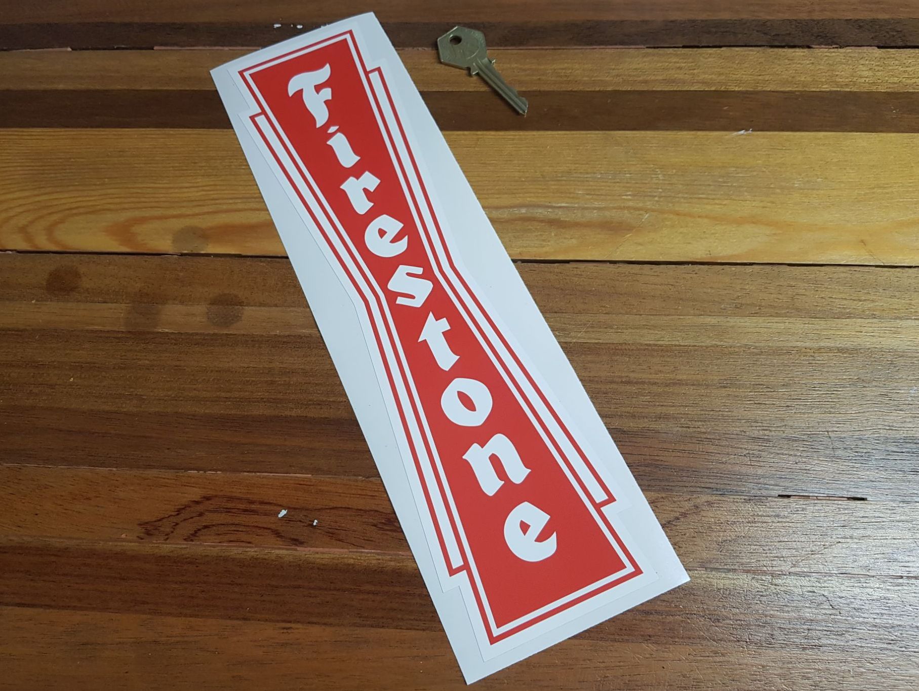 Classic Hot Rod Retro Stock Car Red & Yellow Stickers. 5" Pair.