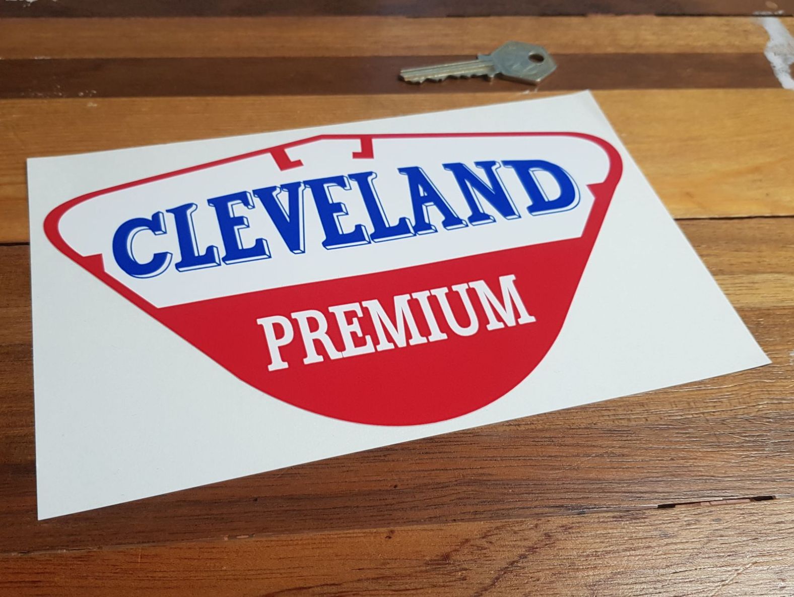 Cleveland Petrol Blue Oblong Stickers. 4", 6" or 9" Pair.
