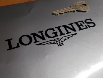 Longines Black & White Oblong Stickers. 8" Pair.