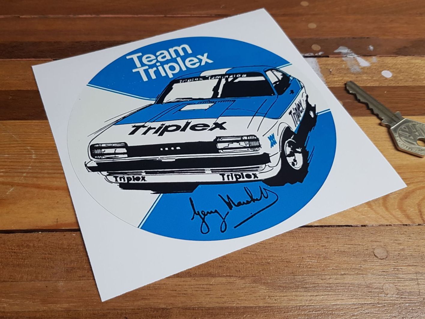 Triplex Laminated Red & Clear Window Sticker - 70mm