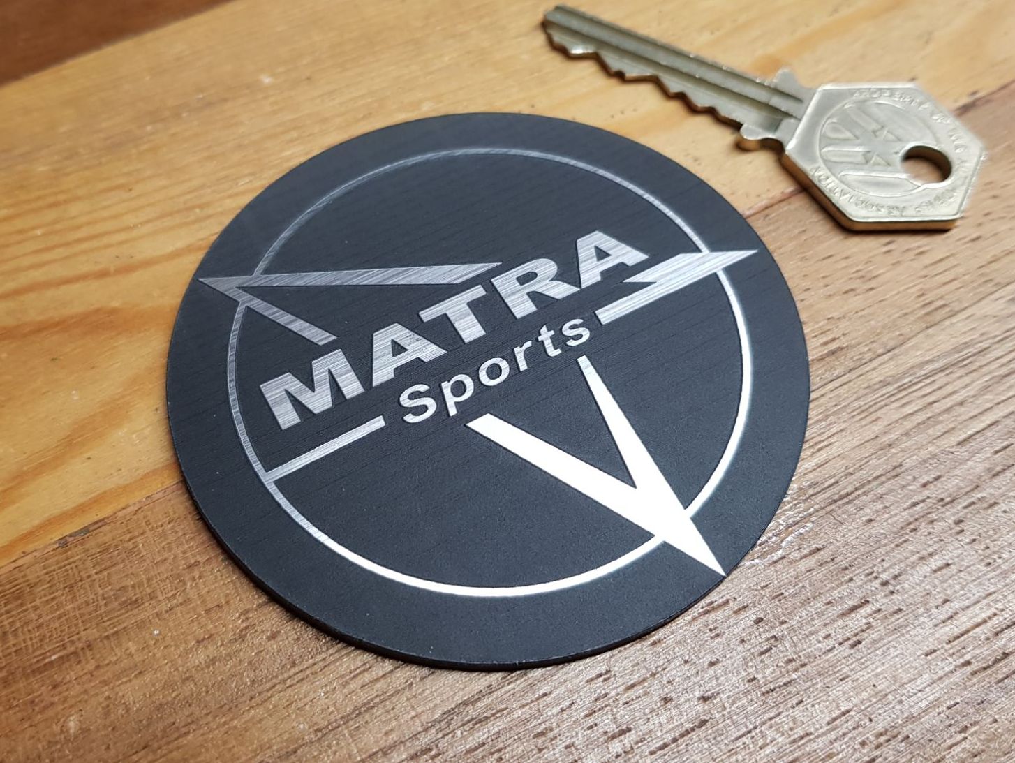 Matra Circular Cockerel Logo Stickers - White Border - 2" or 4" Pair