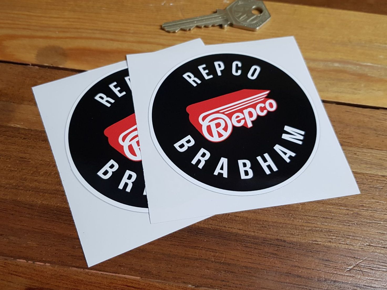Repco Brabham F1 Shaped Sticker. 4".