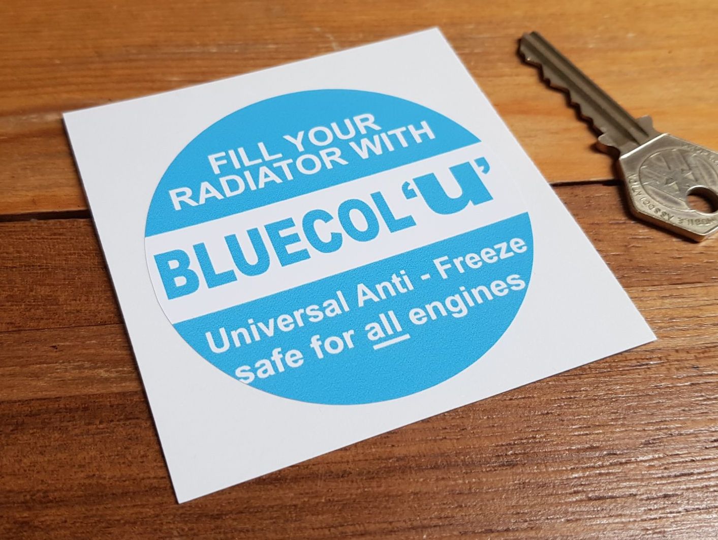 Bluecol Antifreeze Stickers