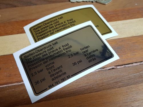 Porsche 964 993 Oil Level Engine Bay Sticker - 964.006.111.00 - 3" or 4.25"