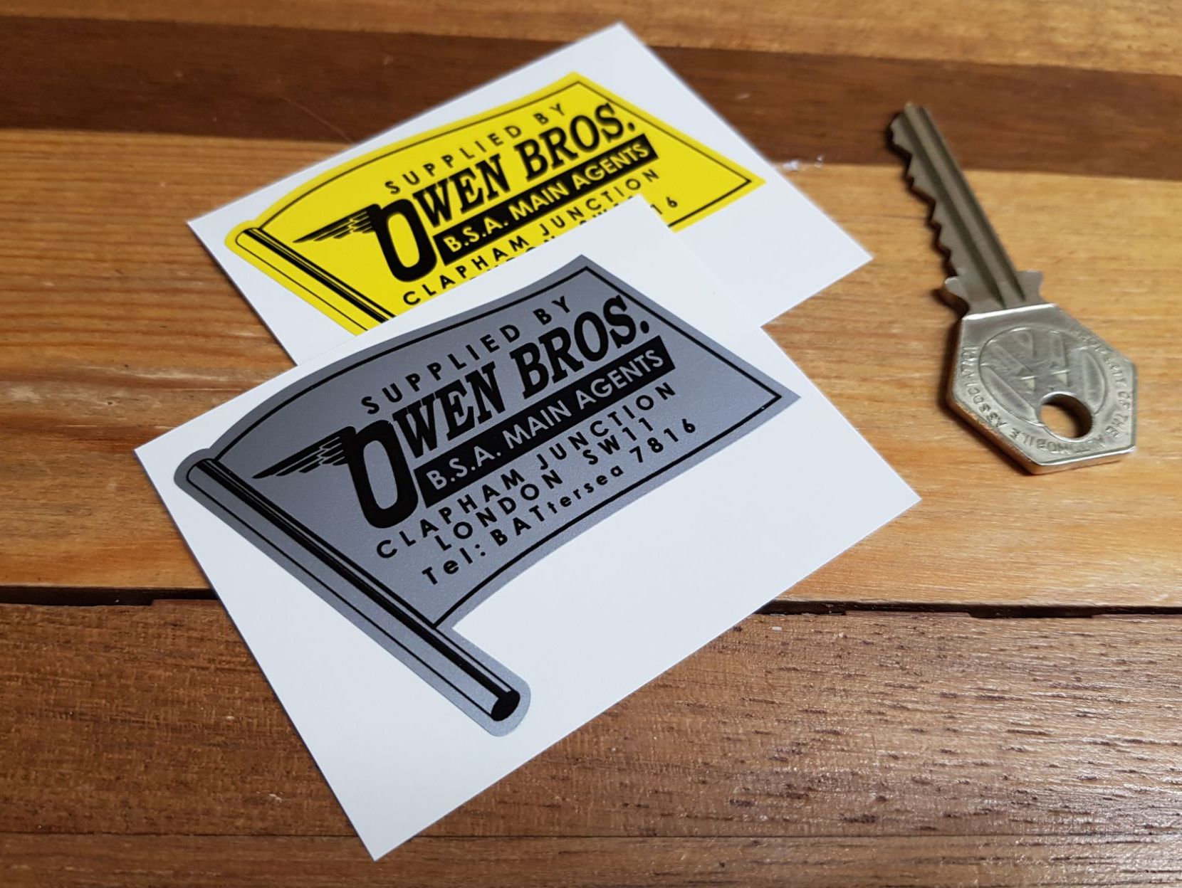 BSA Birmingham Small Arms Oval & Banner Logo Sticker. 3.25" or 4.75".