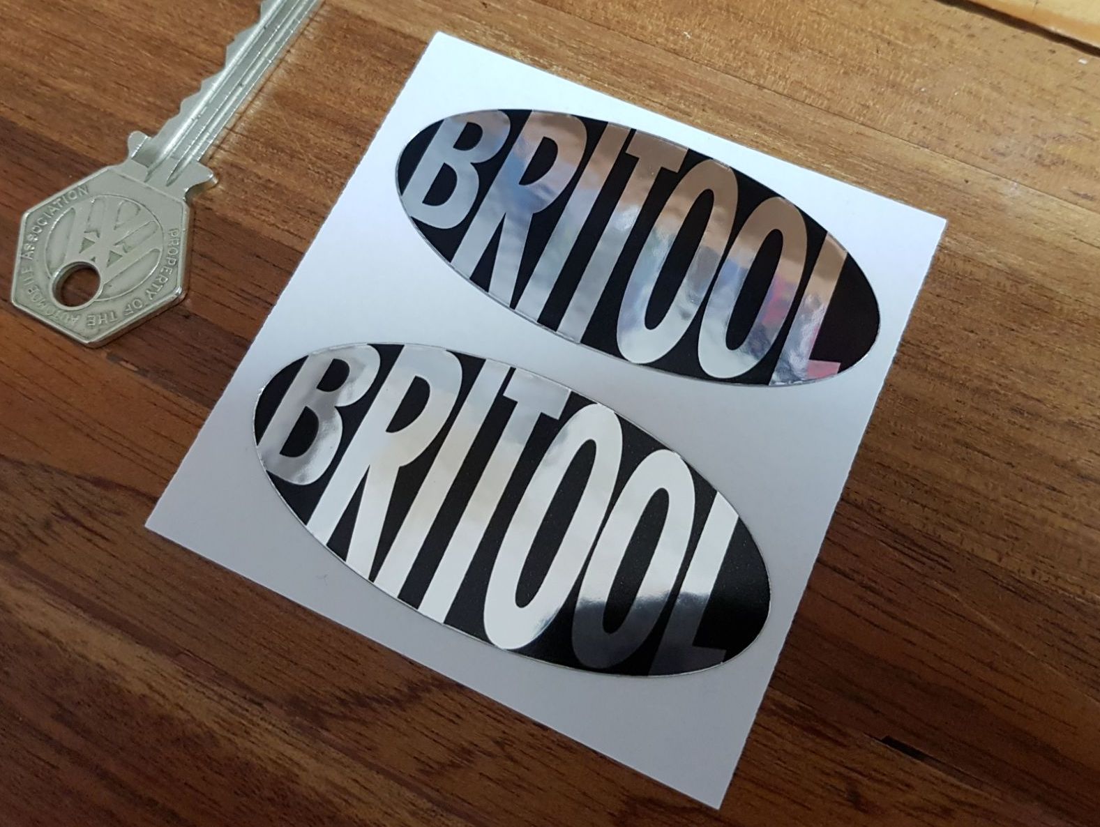 Britool Service Tools Black & Foil Circular Stickers. 1" Pair.