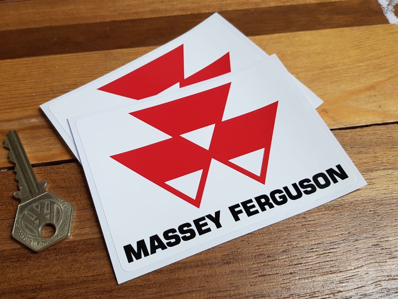 Massey Ferguson Triangle Logo Chrome Style Sticker 2.75"