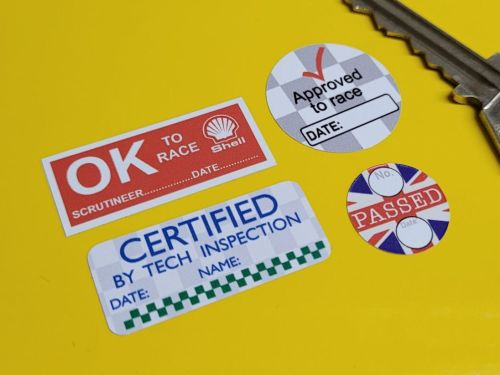 Imola Old Style Tricolore Verificado Scrutineer Passed Racing Sticker. 3".