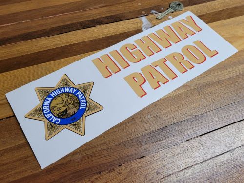 California Highway Patrol Gold CHP Text & Star Logo Stickers - 6" Pair