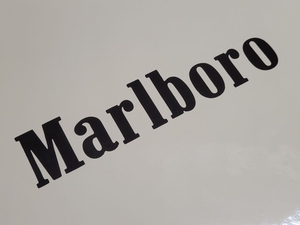 Marlboro Logo Stickers. 3", 4" or 6" Pair.
