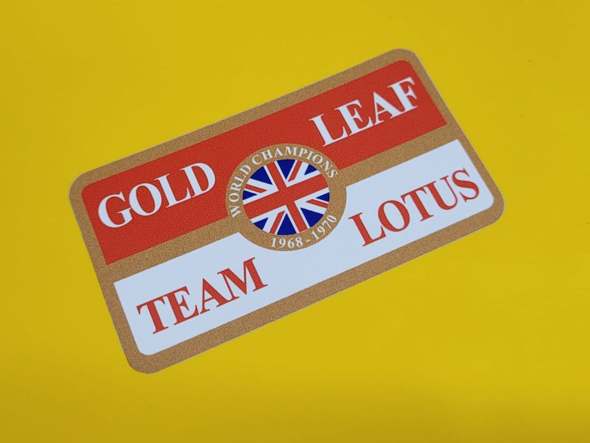 Gold Leaf Team Lotus Player's Navy Cut Stickers. Set of 4. 1".