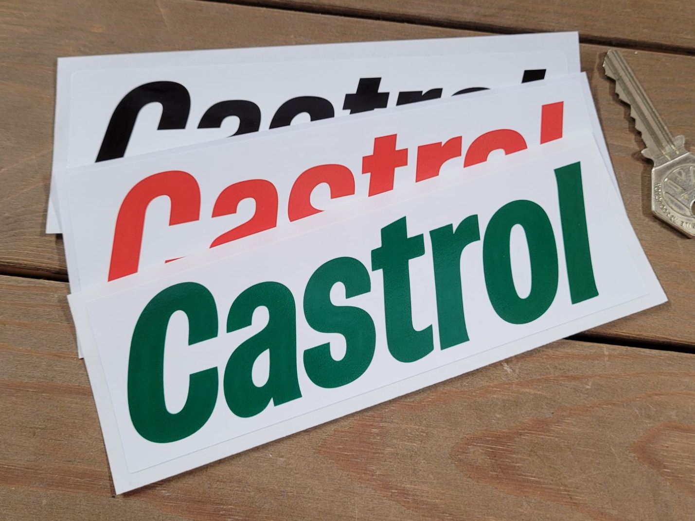 Castrol Logo & Stripes Sticker. 6".
