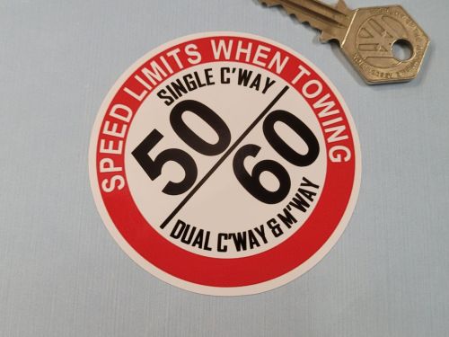 50 MPH Towing Speed Limit Caravan/Trailer Sticker. 3.75".