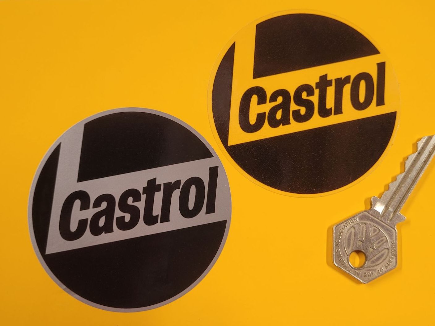 Castrol Logo & Stripes Sticker. 6".