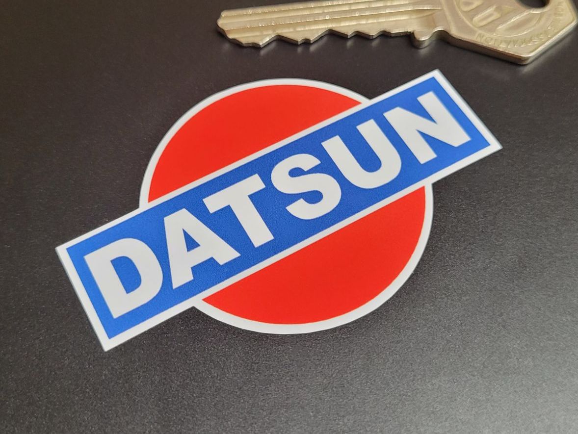 Datsun Old Style Round Stickers - 3" or 5" Pair