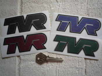 TVR Black & Silver Coachline Style Wheel Centre Stickers - Various Sizes