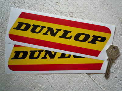 Dunlop Red & Yellow Classic Stickers. 5" or 7.5" Pair.