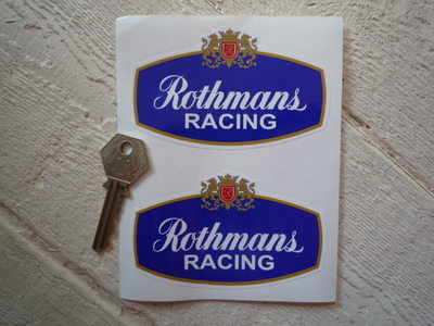 Rothmans Racing Stickers. 4" or 6" Pair.