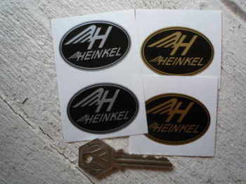 Heinkel Red Oval Stickers. 1" or 2" Pair.