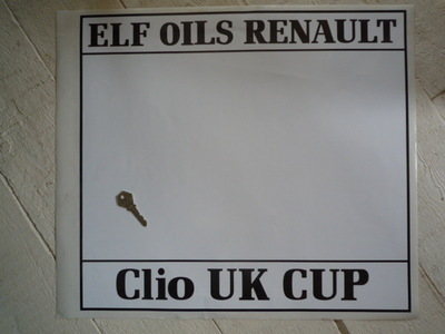 Elf Oils Renault. Clio UK Cup Door Panel Stickers - 19.5" Pair