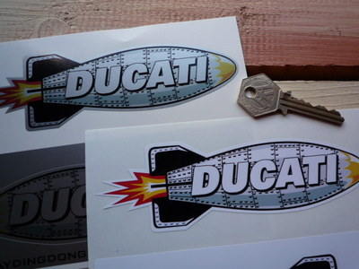 Ducati Shaped Torpedo Stickers. 6" Pair.