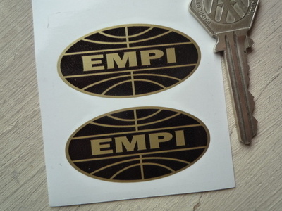 EMPI Black & Gold Oval Stickers. 2" Pair.