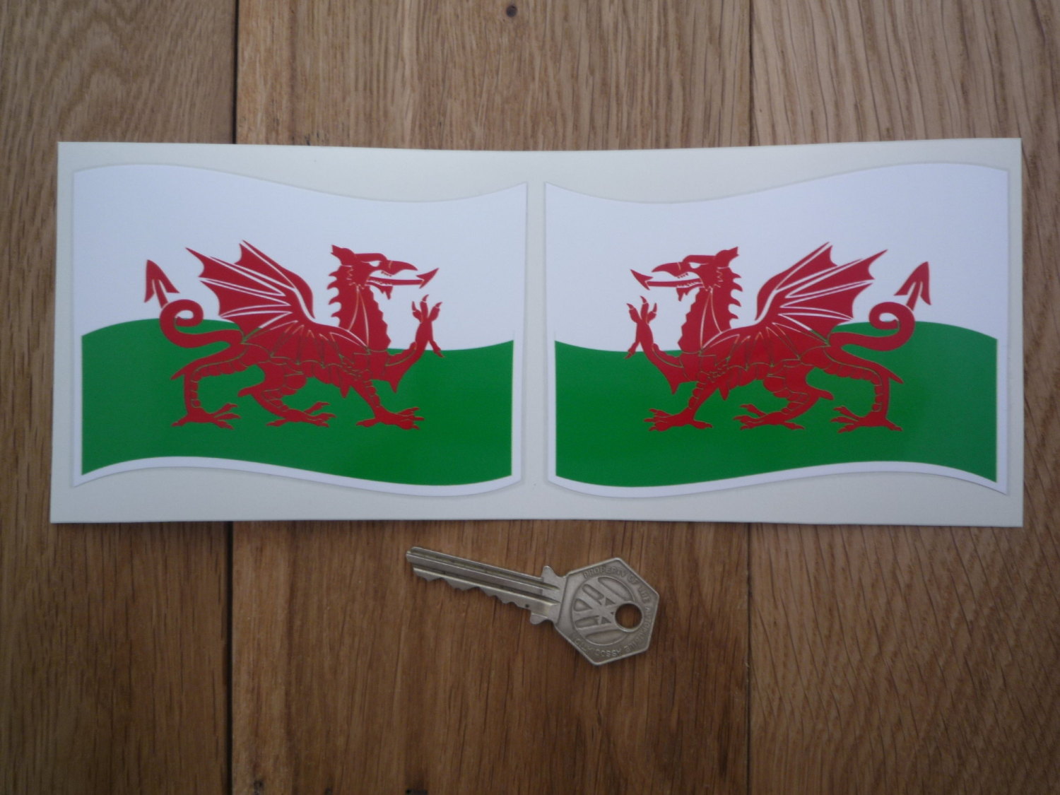 Wales Welsh Dragon Circular Laser Cut Self Adhesive Car Badge. 25mm.