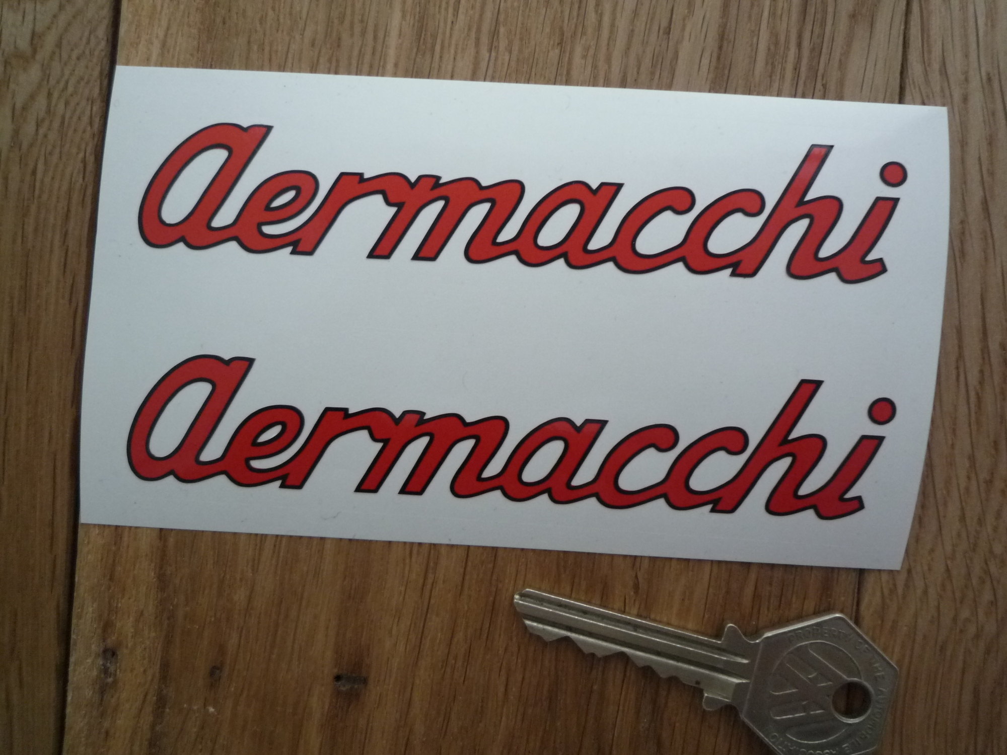 Aermacchi Harley Davidson Stickers. 7.5" Pair.